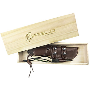 iFIELD Hunting Knife Workout EL29112 Sport, 4.5 inch MOVA Blade Full Tang, Satin Finish, Cocobolo Handle, Includes Brown Leather Sheath, Camping Tool for Fishing, Hunting, Sport Activity