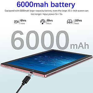 2 in 1 Tablet, 10 inch Android 13 Tablet with Keyboard 8GB+64GB+512GB Expand Dual Camera, IPS Touch Screen Tablet Computer, WiFi, Bluetooth, Long Battery Life, Google Certified Tablet PC, Pink