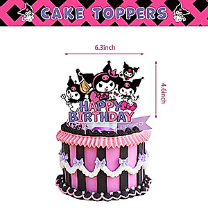 Educatgame Kawaii Birthday Decorations - Set of 37,Kawaii Party Decorations,Kawaii Party Supplies Include Cute Cartoon Anime Cake Topper,Cupcake Topper,Latex Balloons,Foil Balloons and Banner