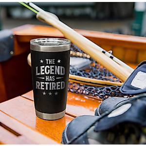 PRPinkRain Retirement Gifts for Men 2023 - The Legend Has Retired - American Flag Tumbler, Retirement Gag Gifts Idea for Men, Him, Dad, Grandpa, Husband, Coworkers