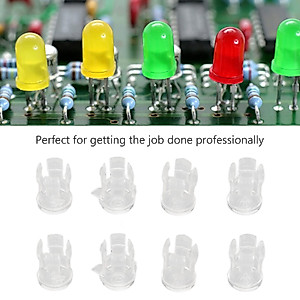 Led Lamp Socket , 3Mm 100Pcs Led Holder Flat heads Led Light Emitting Diode Shade Transparent hat cover Electronic Component 3Mm For Bezel Mount Panel Display