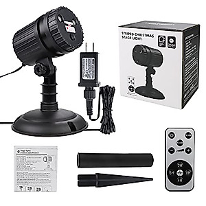 Christmas Laser Projector Lights, 8 Patterns LED Projection Lights with Remote, Landscape Projector Spotlights, Red and Green Star Show, Decoration for Outdoor and Indoor, Christmas, Holiday