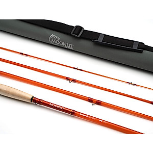 6wt Moonlit Lunar S-Glass Fiberglass Fly Fishing Rod (8' 2", 4 Piece, Orange)