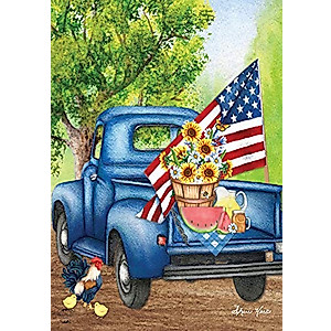 Old Days Summer Garden Flag Pickup Truck Patriotic 18" x 12.5" Briarwood Lane