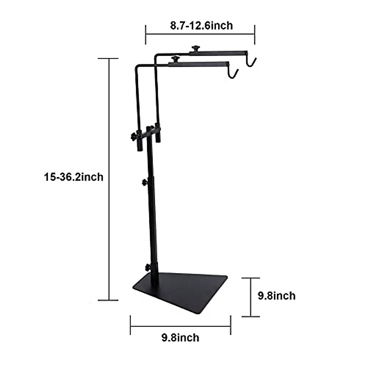2 Hooks Ajustable Reptile Lamp Stand Bracket.Reptile Heat Light Stand Terrarium Metal Basking Lamp Holder, Use for Reptile Cold-Blooded Animals or Succulent Plants Glass Terrarium Heating Light