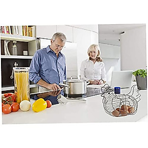 Egg Storage Egg Holder Basket Chicken Shaped Wire Fruit Metal Table Snacks Organizer Kitchen Gadget
