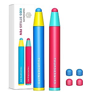 TM Kids Stylus Pens for Amazon Fire Tablet, Crayon Pencil Stylus for Touch Screen, Toddler Stylus for iPhone iPad Air Mini Pro, Amazon Fire HD Kids Pro Tablet, Leapfrog Epic LeapPad (2 Pack)