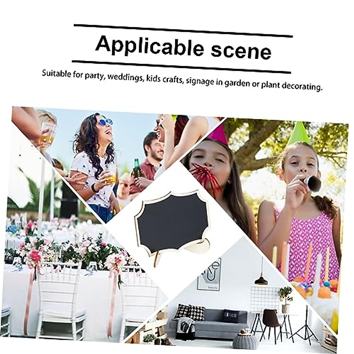 WOFASHPURET 10pcs Wood Decor Wedding Decoration Dining Room Table Decor Place Sign Message Board Signs Table Numbers Blackboard Display Chalkboards Message Board Ornament Mini Blackboard Easel