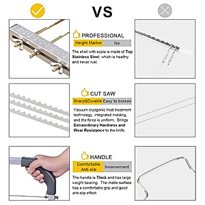 Adjustable Cake Slicer, Stainless Steel 3- Wires Cake Cutter and Leveler Layer Cakes Baking Tool for 20in Cake 20.5x8.7in