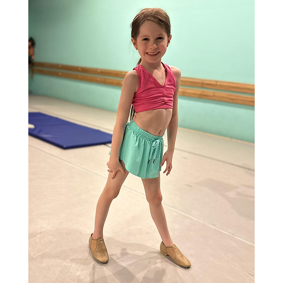 Stelle Jazz Shoes for Girls and Boys Slip-On Leather Dance Shoes (Toddler/Little Kid/Big Kid)(SJ05-Tan,1ML