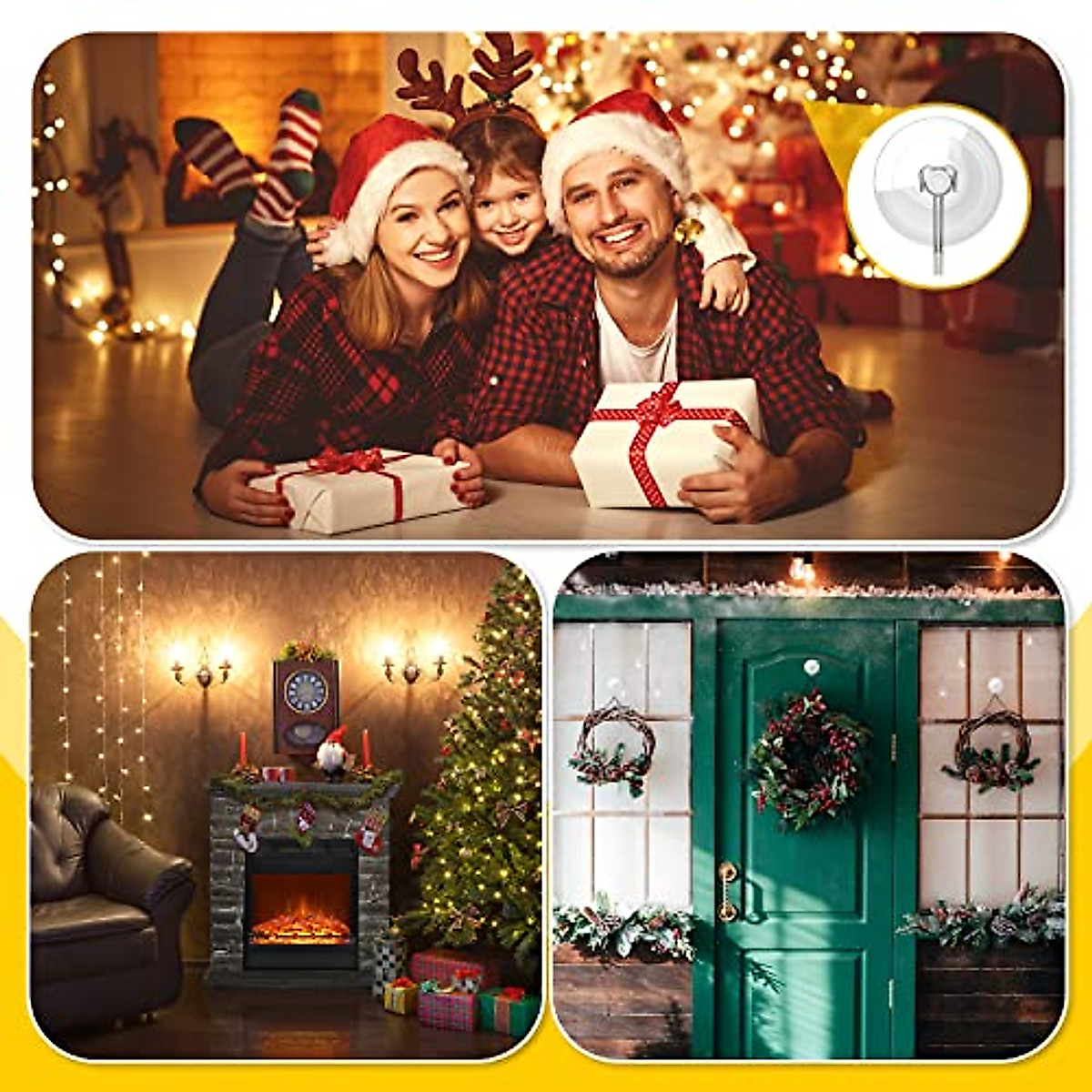 HangerSpace Suction Cup Hooks, Upgrade 1.77 Inches Clear PVC Window Suction Cups with Metal Hooks Removable Small Suction Cups for Glass Kitchen Bathroom Shower Wall Door - 12 Packs