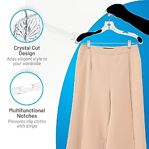 HARDW Clothes Hangers with Clips Plastic Set of 12Pcs Heavy Duty Hangers Dresses, T-Shirts Shirt Hangers for Closet Organization Crystal Clear Hangers for Home, Retail and Home