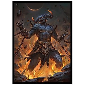 Fantasy North - Aggamon - Lord of Hatred - 100 Smooth Matte TCG Trading Card Sleeves - Fits Magic MTG Commander Pokemon and Other Card Games - Playing Card Sleeves