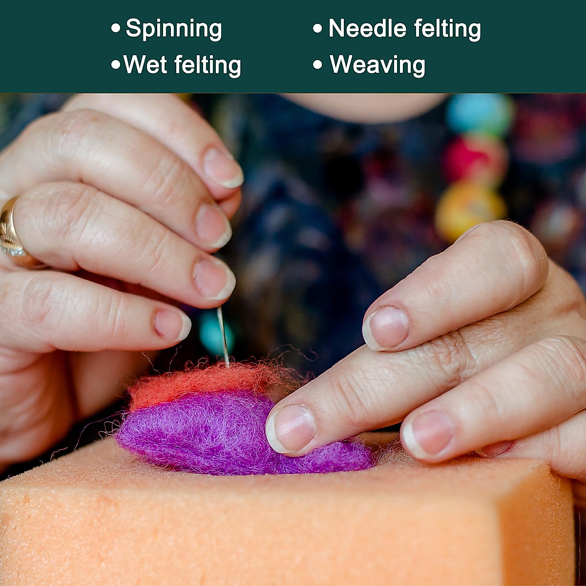 uxcell Needle Felting Wool, 3.5 Oz Nature Fibre Wool Yarn Roving for Wet Felting, Handcrafts, DIY Materials (Red Brown)