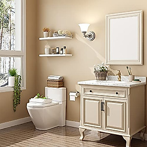 JOLLYMER White Flating Shelf for Living Room, Bedroom and Bathroom, Set of 2