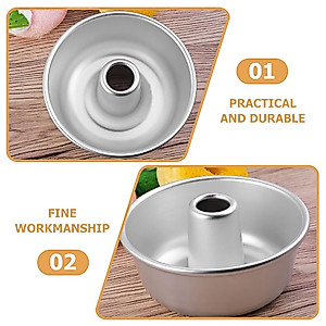Yardwe Tube Pans for Baking Mini Angel Food Cake Pan, 4 inch Round Chiffon Cake Mold Aluminum Tube Pan Baking Cake Mould Donuts Molds