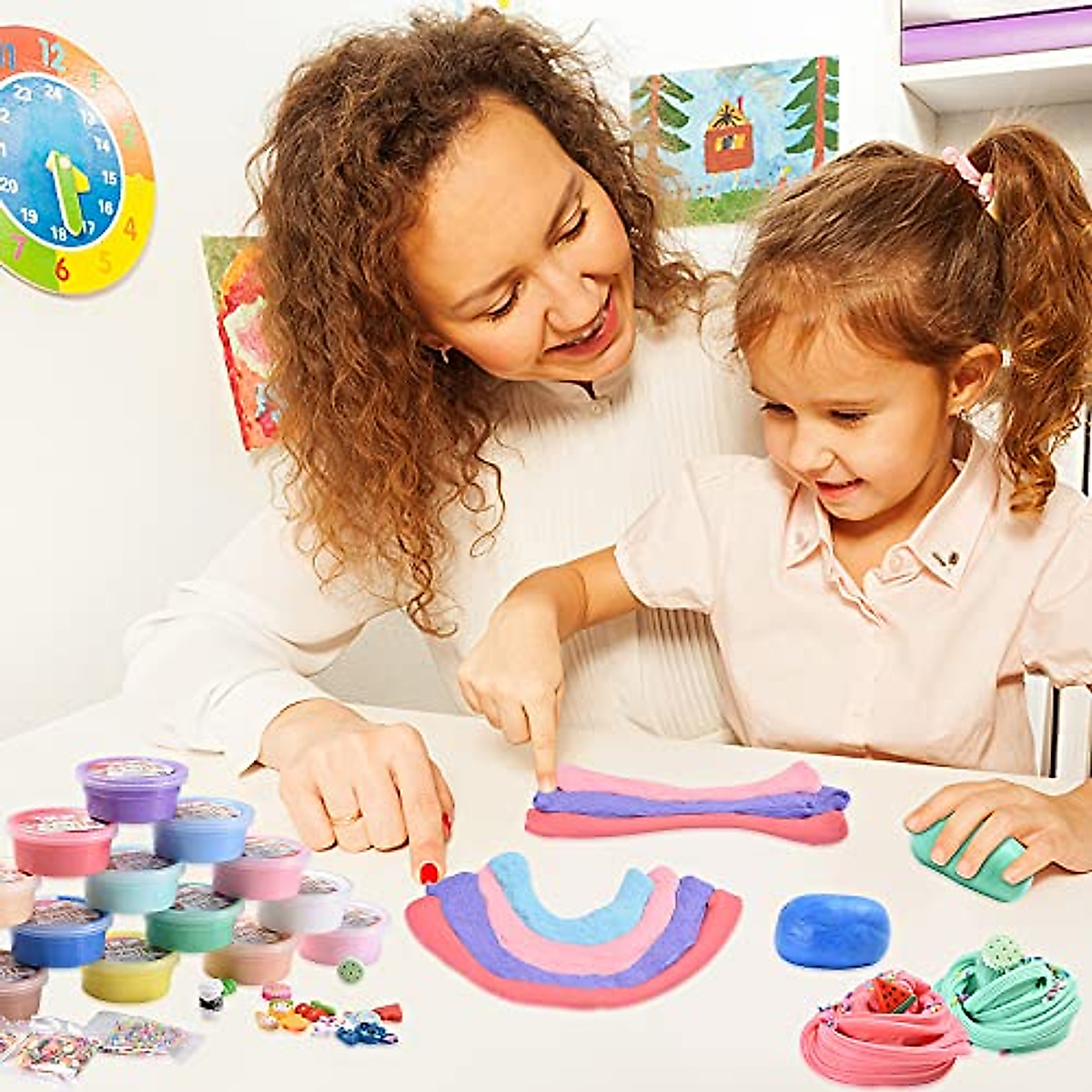 Butter Slime Kit 15 Packed Premade Party Toy, Scented and Stretchy Clay Sludge, Party Favors, Prize, School Education, Birthday Gifts for Kids Girls Boys, Easter Egg Basket Filling Stuffers