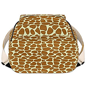 Animal Print Giraffe Skin Mini Backpack Purse for Women, Giraffe Skin Small Backpack Leather Casual Daypacks Ladies Shoulder Bags