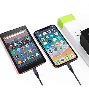 6FT 3A Fast USB C Charging Cord 2Pack Compatible with Amazon Fire 9th 10th 11th 12th Generation Tablet,New Fire HD 8 HD10 8Plus Tablet and Kids Edition 2019 2020 2021 Fire 72022- Purple