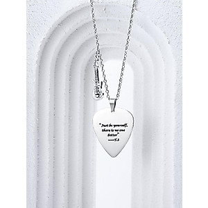COTATI Quotes Guitar Pick Necklace Outfits Jewelry Accessories Inspired Fans Gift Merch (You are your own definition of beautiful and worthwhile)