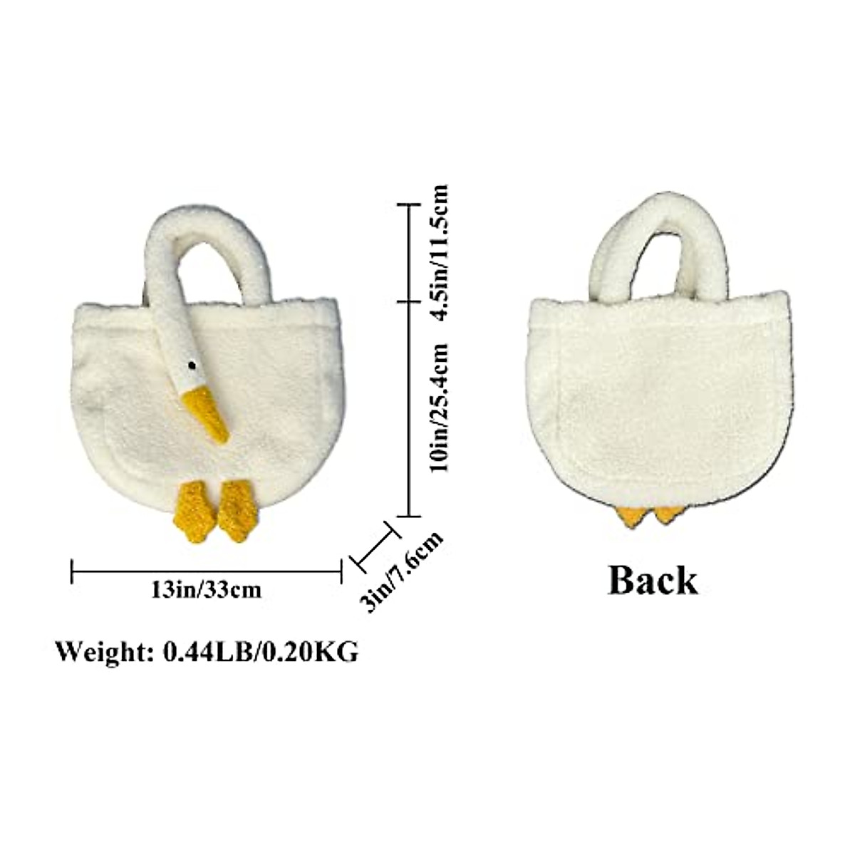 XACKWUERO Women Cute Plush Goose Bag Funny Novelty Goose Purse Tote Handbag Shoulder Shopper Bag (Portable)