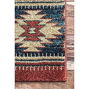 nuLOOM Margene Tribal Diamond Area Rug, 5' x 7' 5", Red