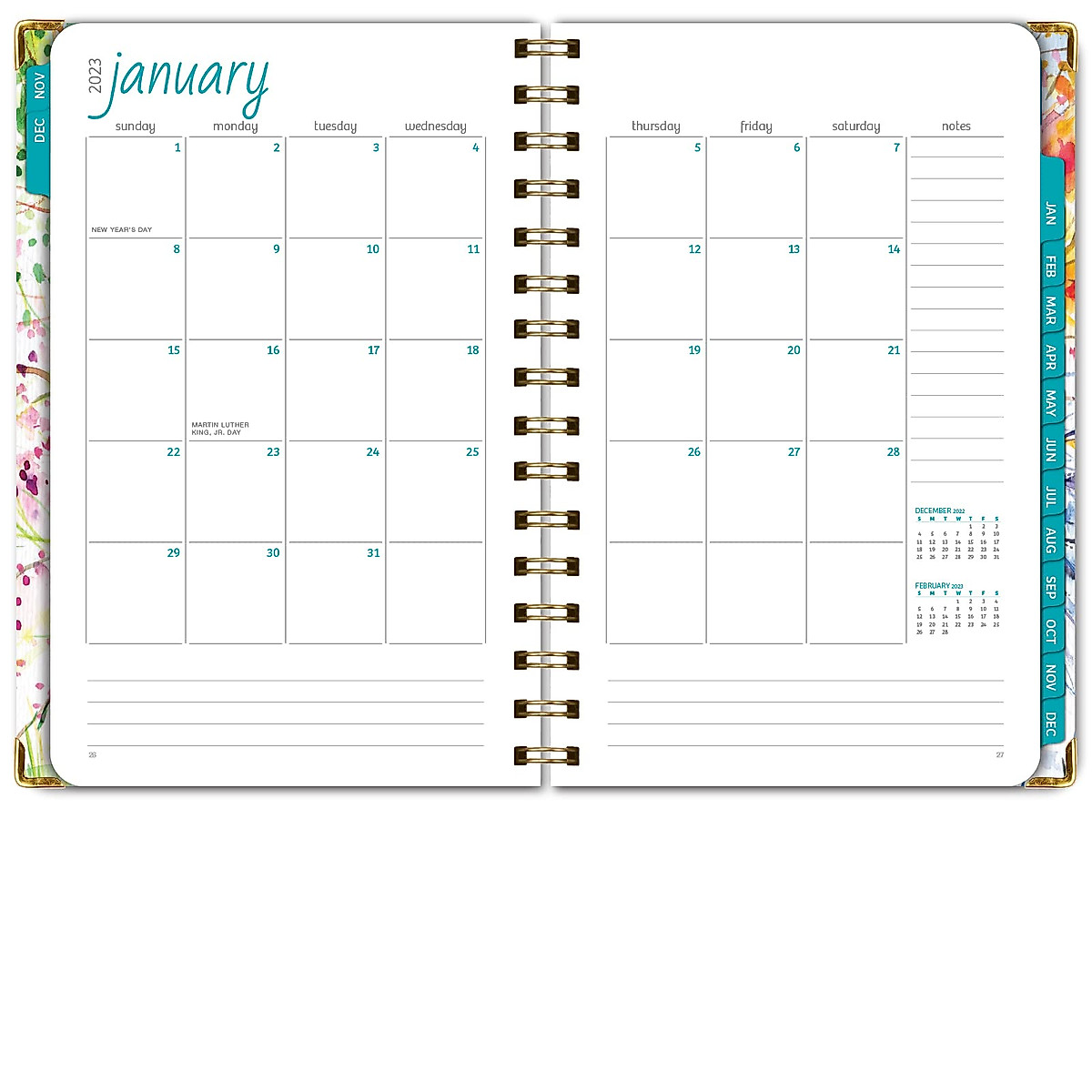 HARDCOVER 2023 Planner: (November 2022 Through December 2023) 8.5"x11" Daily Weekly Monthly Planner Yearly Agenda. Bookmark, Pocket Folder and Sticky Note Set (Tree Seasons)