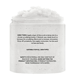 Brooklyn Botany Dead Sea Salt and Coconut Milk Body Scrub - Moisturizing and Exfoliating Body, Face, Hand, Foot Scrub - Fights Stretch Marks, Fine Lines, Wrinkles - Great Gifts for Women & Men - 10 oz