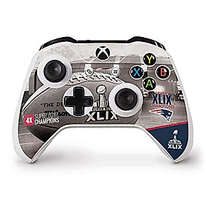 Skinit Decal Gaming Skin compatible with Xbox One S Controller - Officially Licensed NFL Patriots Super Bowl XLIX Champs Design