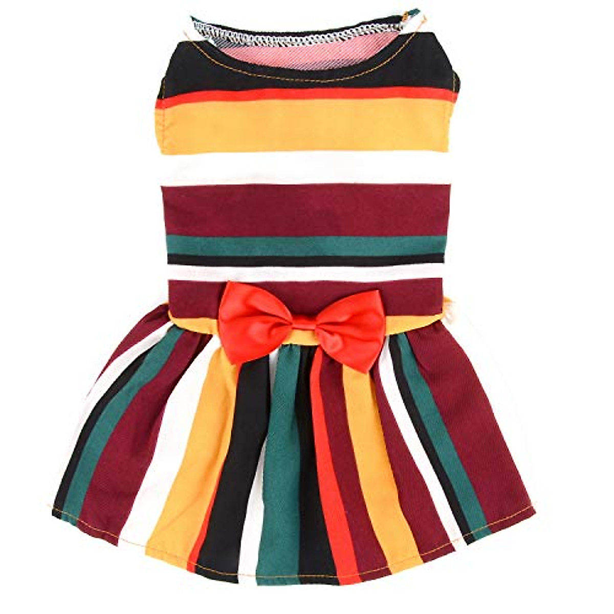 Zunea Dog Dress for Small Dogs Girl Striped Summer Puppy Princess Skirt with Bowtie Elegant Party Wedding Birthday Costume Outfits Pet Pullover Sundress Doggie Chihuahua Toy Poodle Clothes Apparel XS