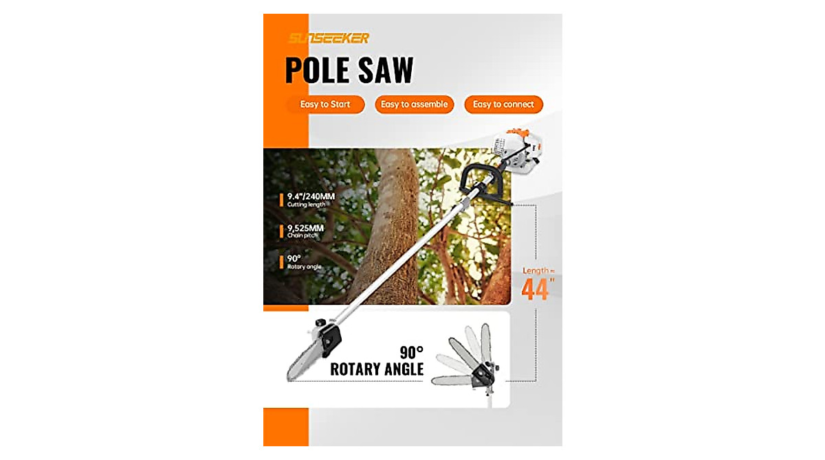 SUNSEEKER 4-in-1 Gas Multi-Tool: Trimmer, Edger & Cutter