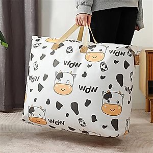 MUMICO Large Capacity Storage Bag - with Reinforced Handle Foldable Storage Bucket for Quilt/Blanket/Clothes/Pillows, Durable, Odorless, Dust-Proof, Mothproof