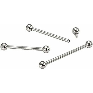 14G 1.5" Implant Titanium Internally Threaded Industrial Ear Cartilage Barbell Style 88888-413