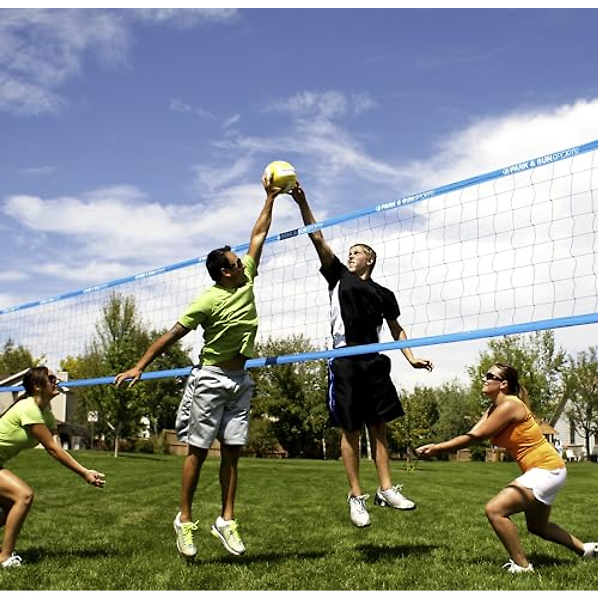 Park & Sun Sports Spectrum 2000: Portable Professional Outdoor Volleyball Net System, Blue