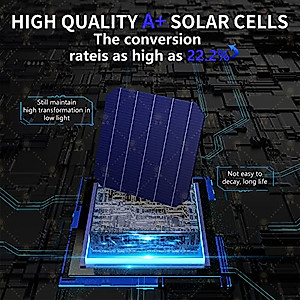 SUNTHYSIS 12 Volt Solar Panel, 100W Monocrystalline Solar Panel, 22% High Efficiency Monocrystalline PV Module Power Charger for RV Marine Rooftop Farm Battery