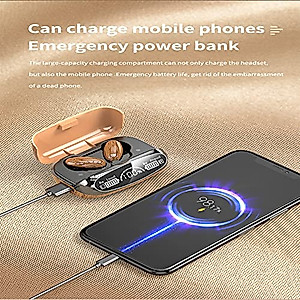 Alarthi Wireless Earbuds,Retro Headphone,Charge for Mobile Phones,Bluetooth 5.2,Mirror LED Digital Display Earbuds,IPX6 Waterproof,HiFi Stereo Earphones for Sports and Game