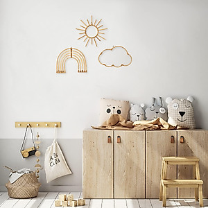 GaiaMade Rattan Nursery Decor, Neutral Theme for Nursery Decorations, Create a Boho Nursery, Playroom Wall Decor, Boho Nursery Decor, Boho Nursery Decor for Girl and Boy, Day Set.…