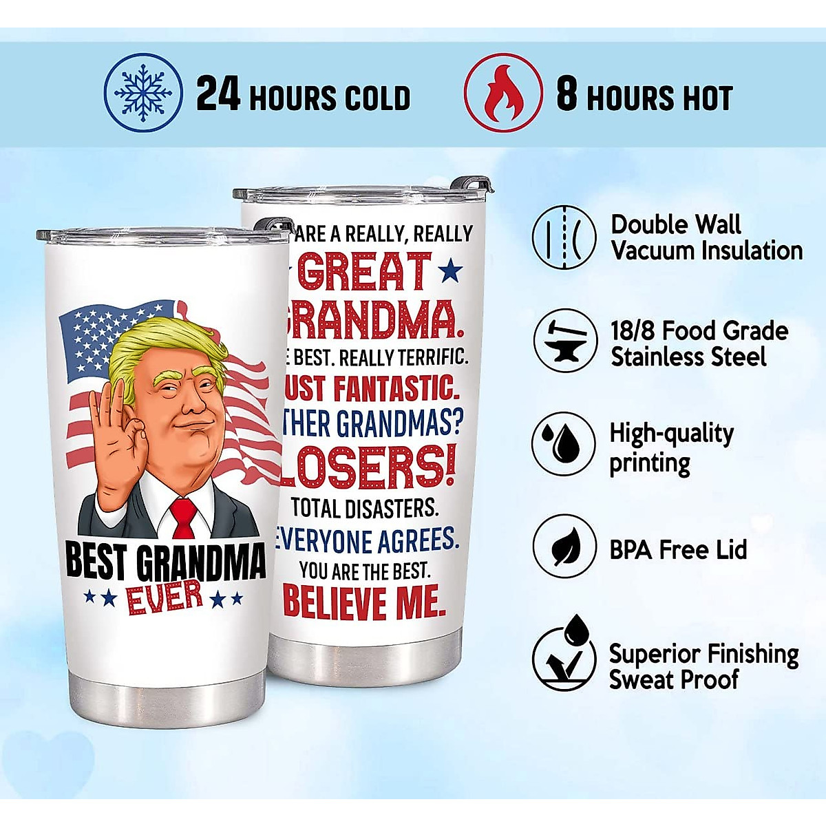 Gifts for Grandma from Grandchildren - Great Grandma Gifts - Christmas Gifts for Grandma - Grandma Christmas Gifts - Grandma Birthday Gifts for Grandma, Grandma Gift Ideas - Grandma Tumbler 20Oz