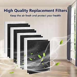 C545 Replacement Filter S for Winix S C545, B151, P150, 9300, 1712-0096-00, 4 True HEPA Filter + 8 Activated Carbon Filters
