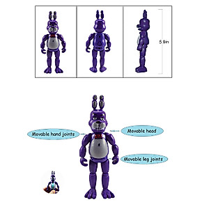 Lev 5 FNAF Action Figures Toy Set Inspired by Action Figures Freddy / Golden Freddy / Foxy / Chica / Bonnie Toys Gift Figure. Size 5-6 inches, Multicolor