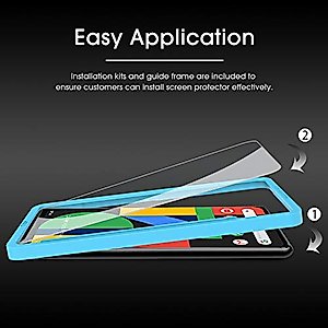 OMOTON [4 Pack Screen Protector for Google Pixel 4 (5.7 Inch), Tempered Glass/Alignment Frame/Scratch Resistant/Only Cover Display Area