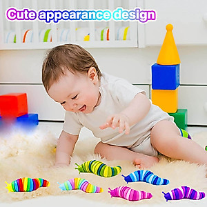 Fidget Toys Slug ,Sensory Slug Fidget Toy for Kids ,Toddler Sensory Toys,Stress Relief Toy,ADHD & Autism Fidget Toys,Preschool Boy Girl Gifts Idea,Goodie Bag Stuffers(6PCS)