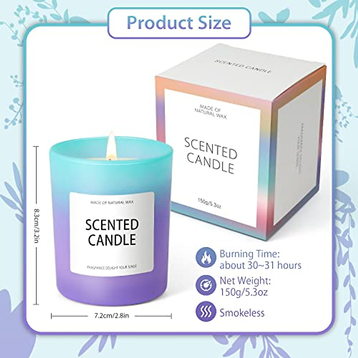 Candles, Scented Candles, Candles for Home Scented, Scented Candle Gift Set for Women, Soy Wax Candle, Mothers Day Gifts Jar Candle Ocean Breath