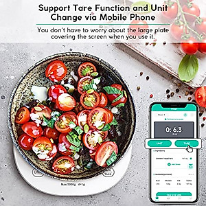 Arboleaf Food Scale Rechargeable, Kitchen Scale for Food Ounces and Grams, Smart Food Scale for Weight Loss, Small Digital Baking Food Scales for Kitchen Gift, USB Scale, 1g/0.1oz, 11lb/5kg