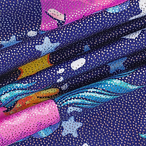 Unicorn Leotards for Girls Gymnastics Size 7-8 Year Old Deep Purple Heart Diamond Biketard Outfits for Tumbling Clothes Clothing Bodysuits Ropa De Gimnasia Para Ninas De 7 8