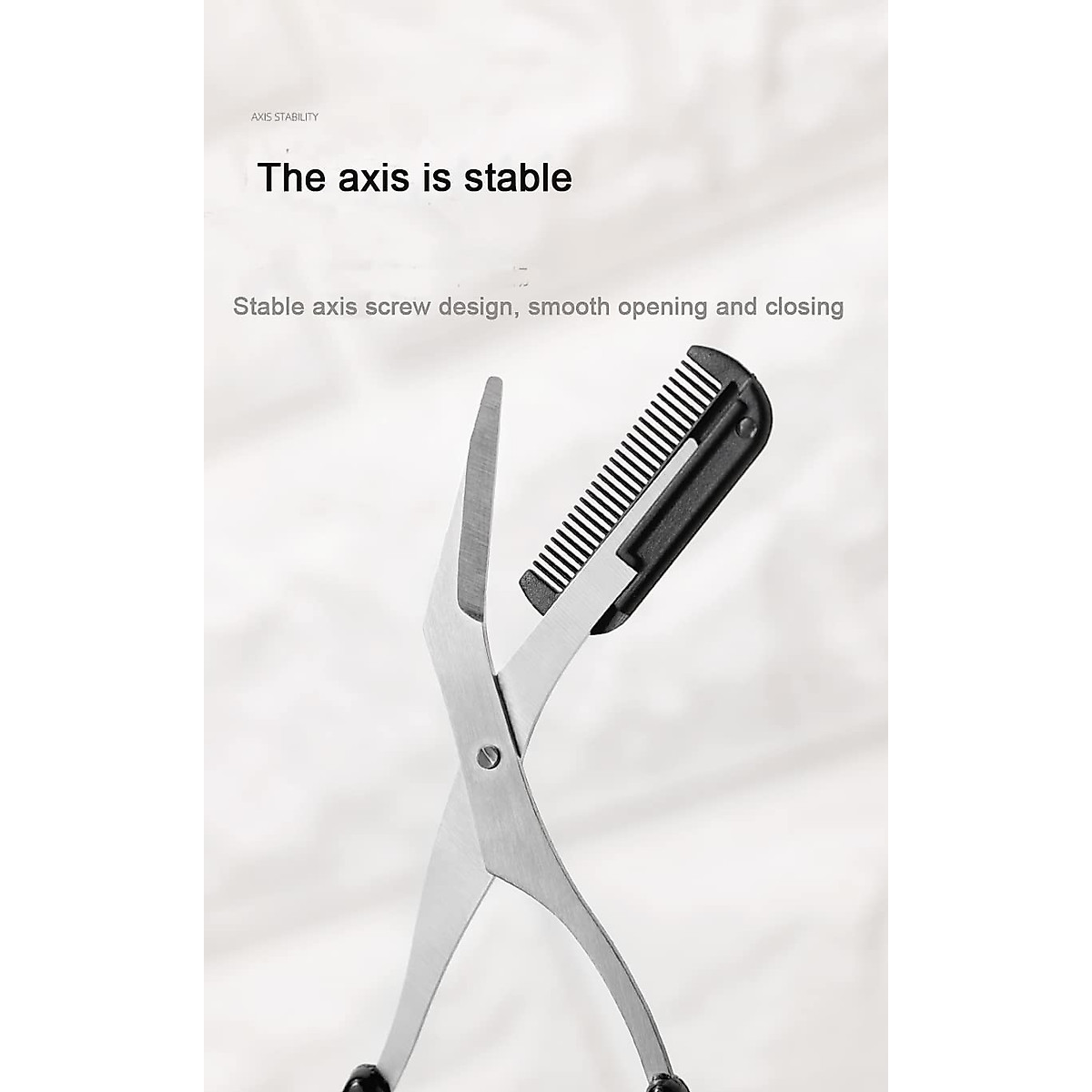 Erioctry Professional Precision Trimmer Eyebrow Scissors Remover Beauty Tool with Comb and Non Slip Finger Grips Black Silver Tone for Men