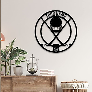 SSRUI Personalized Ice Hockey Player Night Light Optical Illusion Lamp with 16 Colors Remote Control Changing, Mens Ice Hockey Decor Light Birthday Christmas Gifts for Kids Boys Baby