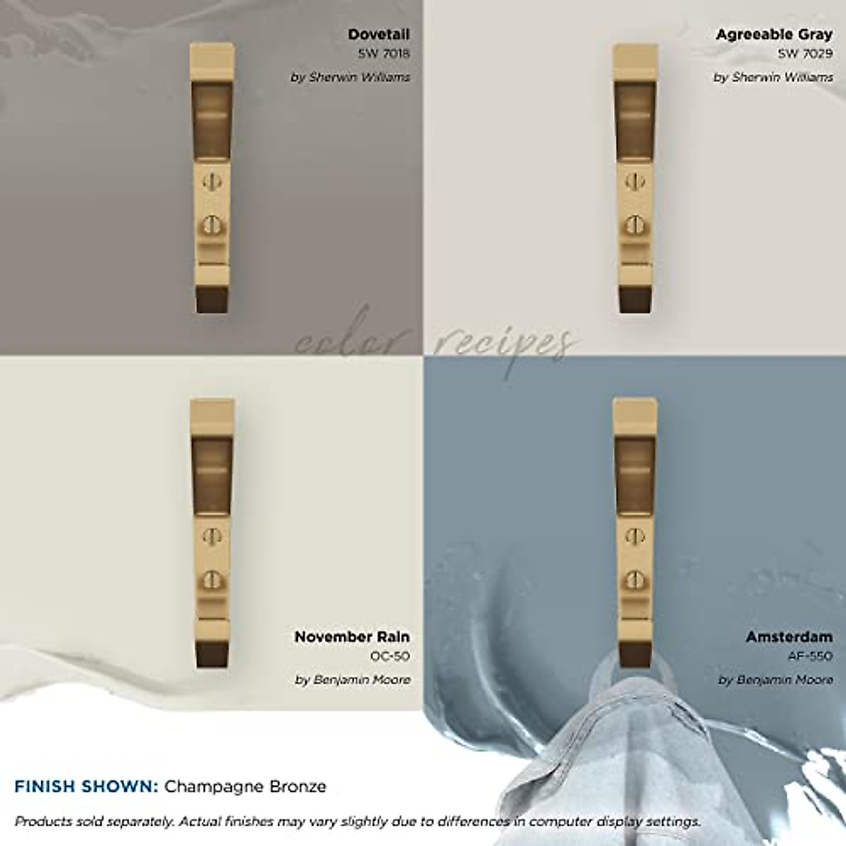 Amerock H37003CZ | Emerge Double Prong Decorative Wall Hook | Champagne Bronze Hook for Coats, Hats, Backpacks, Bags | Hooks for Bathroom, Bedroom, Closet, Entryway, Laundry Room, Office