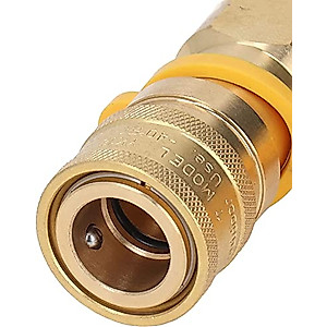 1/2 Inch Natural Gas Y Splitter, Durable Brass 2 Way Quick Connect Adapter for Natural Gas, for Weber Natural Gas Grills, Patio Heater, Pizza Oven