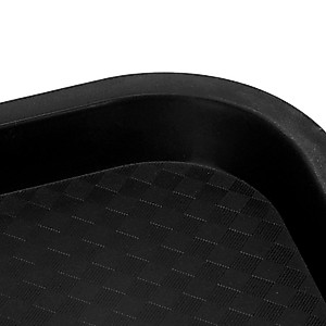 Food Service Tray, Professional Slip Resistant Fast Food Tray Safe Mellow Multi Purpose for Restaurant Canteen(Black)